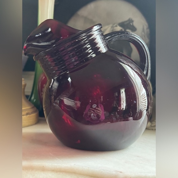 Dining | Vintage Ruby Red Glass Pitcher | Poshmark
